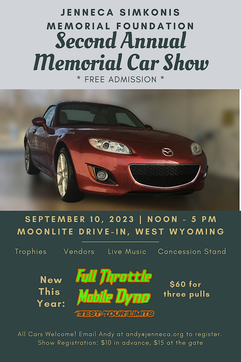 Jenneca Simkonis Memorial Car Show - CarShowSafari.com