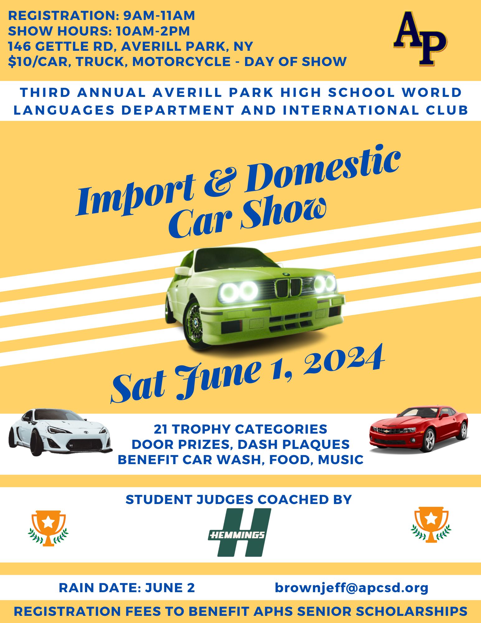 3rd Annual Import & Domestic Car Show hosted by the Averill Park High ...