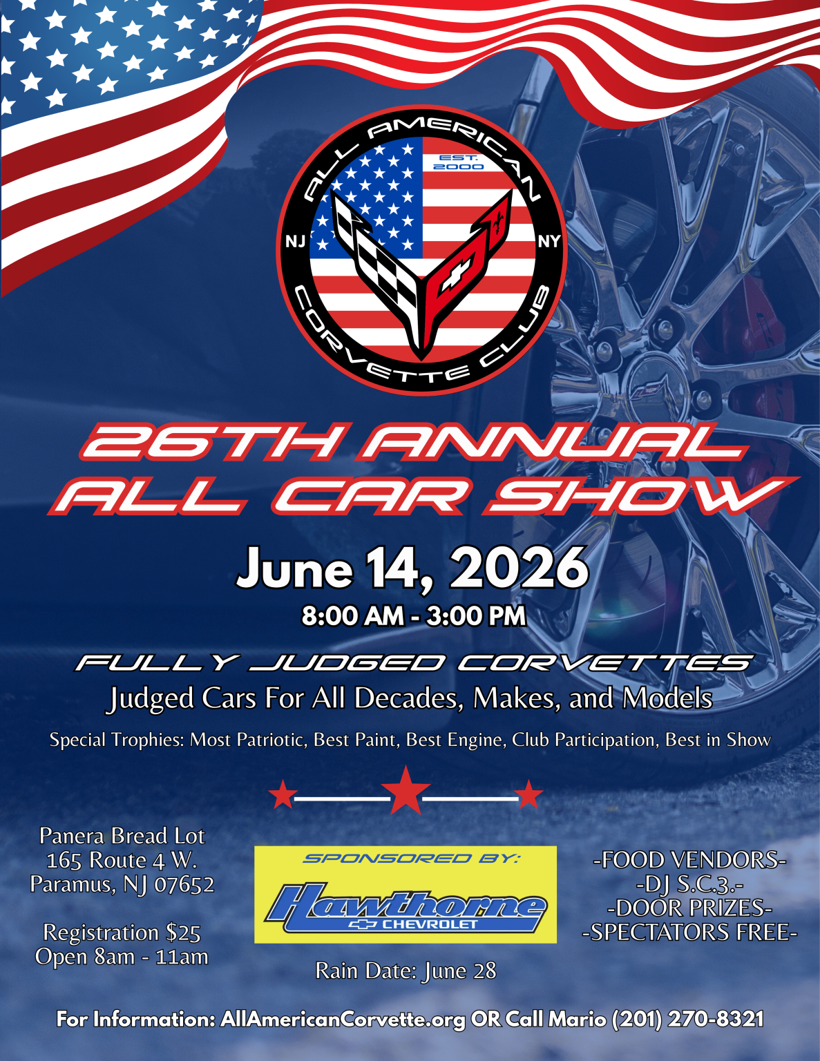 2026 All American Corvette Club 26th Annual Car Show - CarShowSafari.com